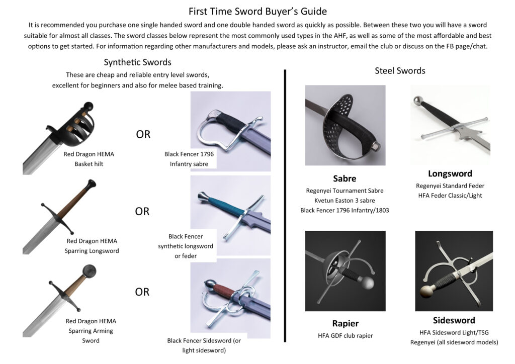 SWORD BUYER'S GUIDE - ACADEMY OF HISTORICAL FENCING